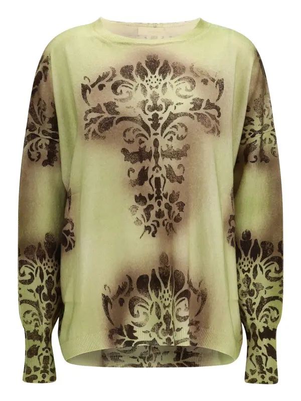 VERYBUSY Cashere Crew-neck Sweater Feale - Khaki