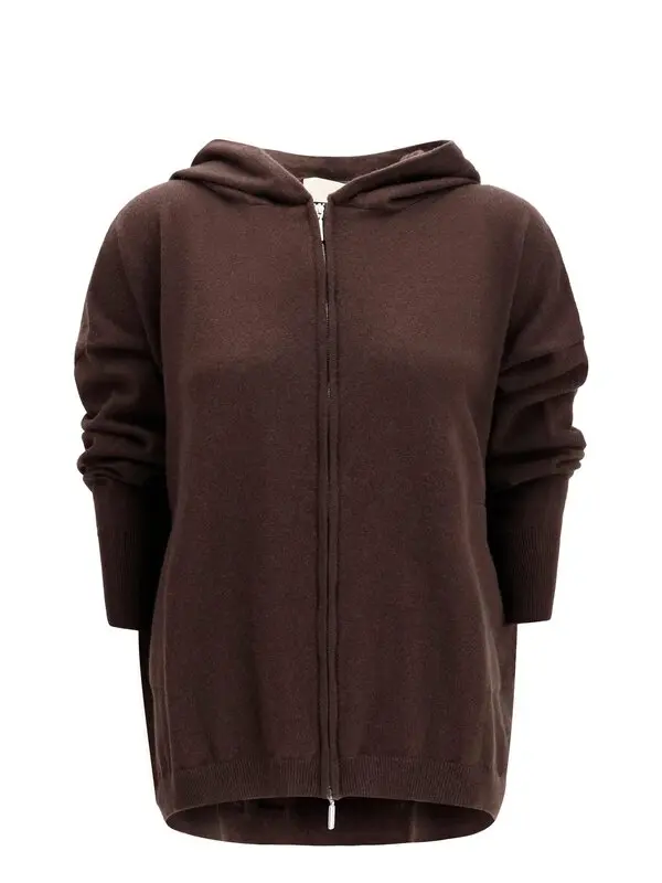 VERYBUSY Cashmere Hooded Sweatshirt - Brown