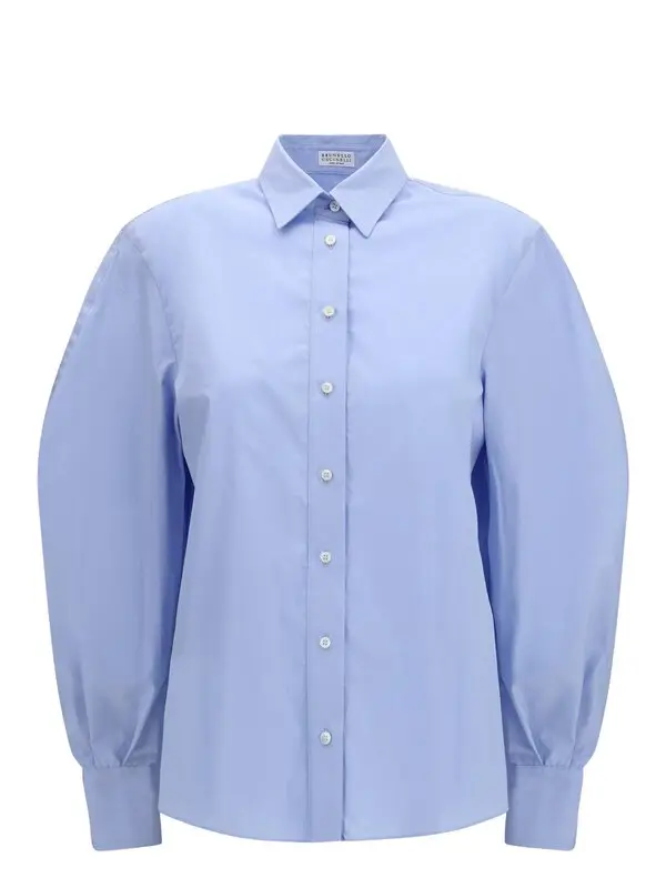 Brunello Cucinelli Cotton Shirt Feale - Light Blue