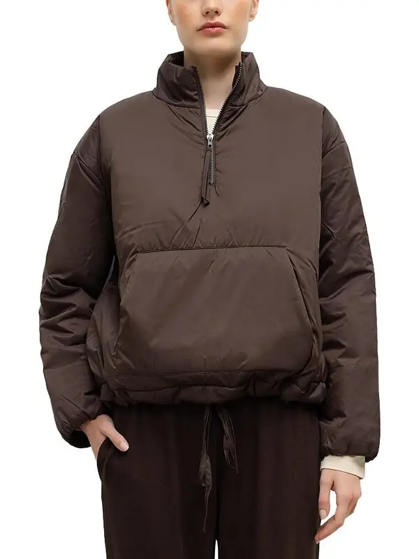 LESET Bo Puffer Funnel Neck Anorak - Chocolate