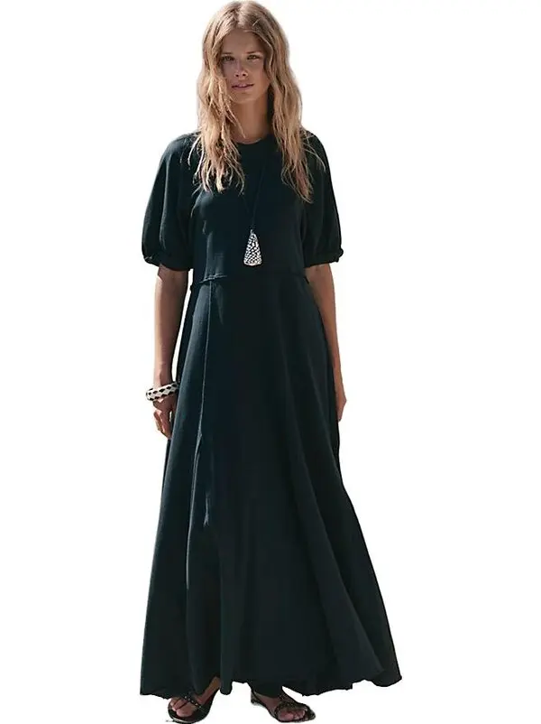 Free People Brentwood 100% Cotton Maxi Dress - Black