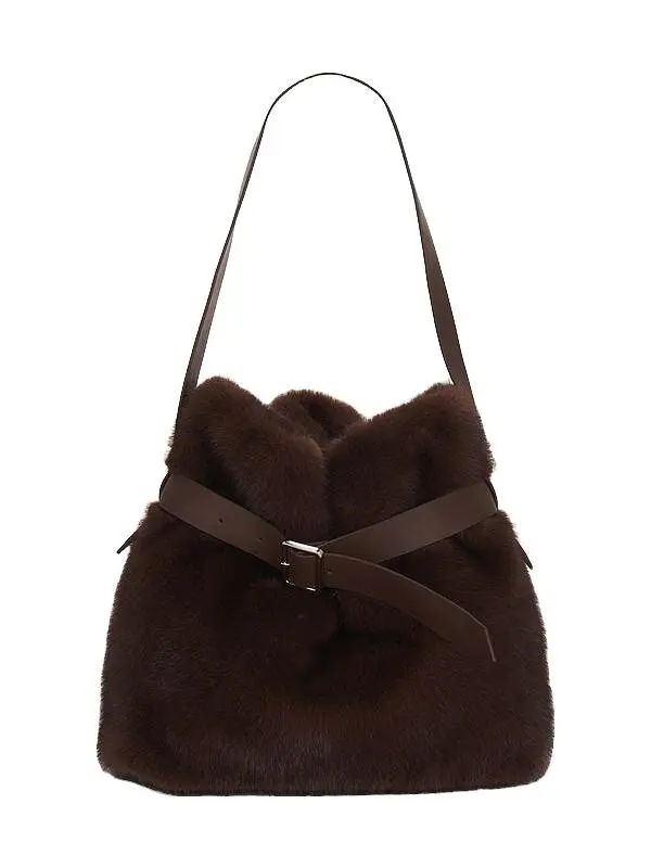LAMARQUE Spara Shoulder Bag In Brown - Walnut