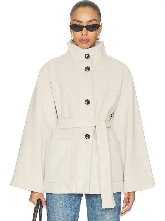 Sanctuary Bundled Wool Coat In Beige - Bone