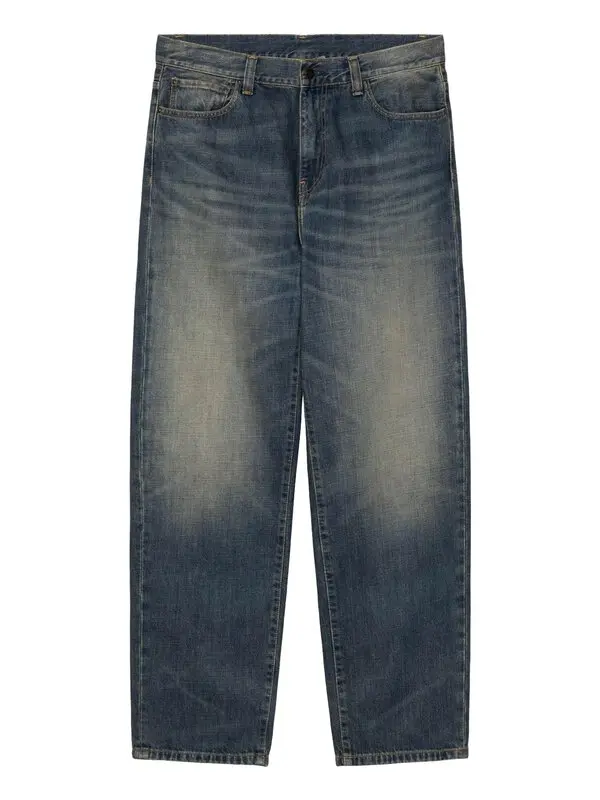 Carhartt Work In Progress Aaron Pant Denim Jeans With Washed Out Effect - Blue