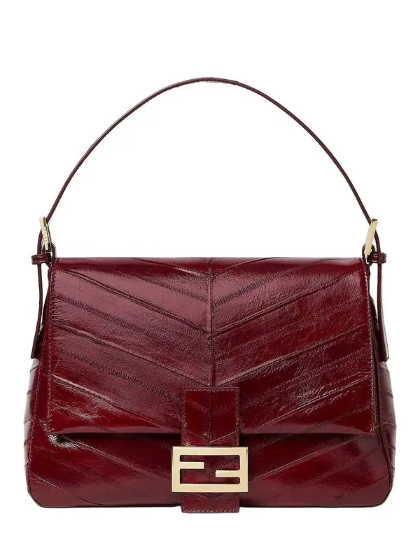 Fendi Flap 26325 Missina Leather Shoulder Bag - Red