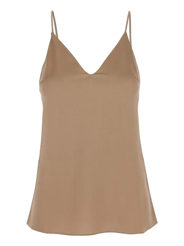 Brunello Cucinelli Stretch Silk Top - Brown