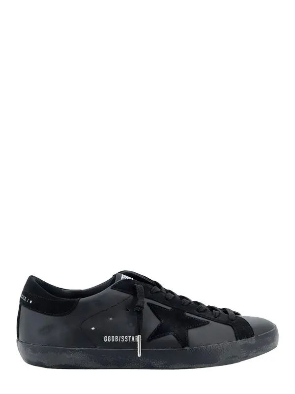 GOLDEN GOOSE Super Star Classic With List Leather Sneakers - Black