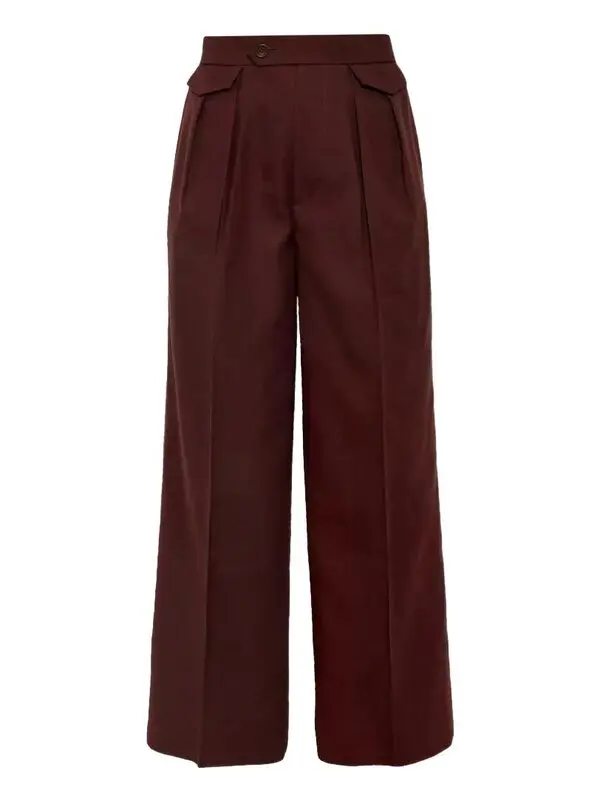 Issey Miyake Creased Wide-leg Trousers - Brown