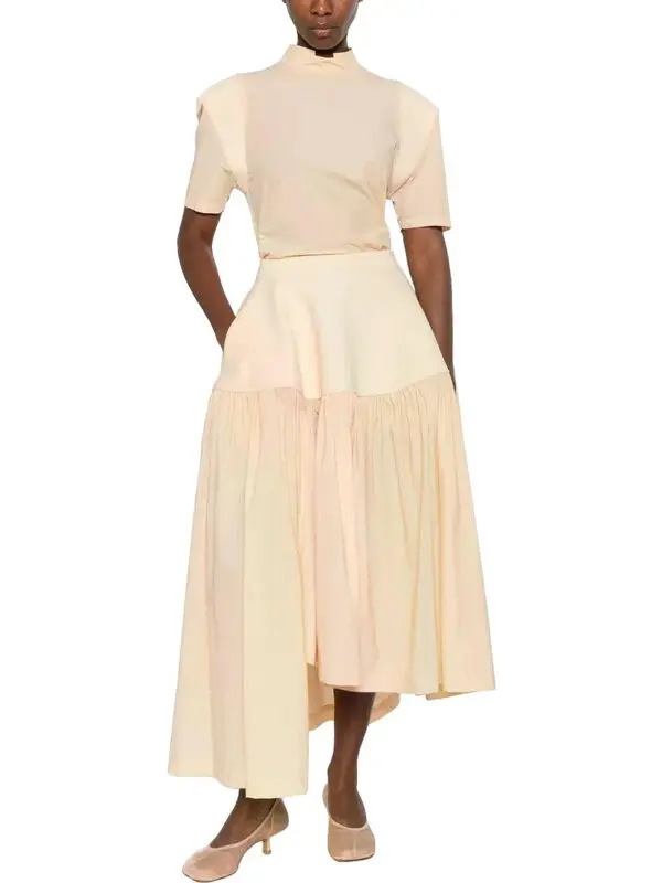 Issey Miyake Panelled High-neck Top - Neutrals
