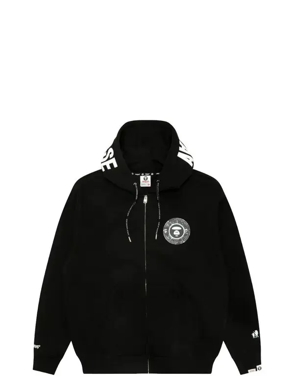 AAPE BY *A BATHING APE Moonface Logo Zip-up Hoodie - Black