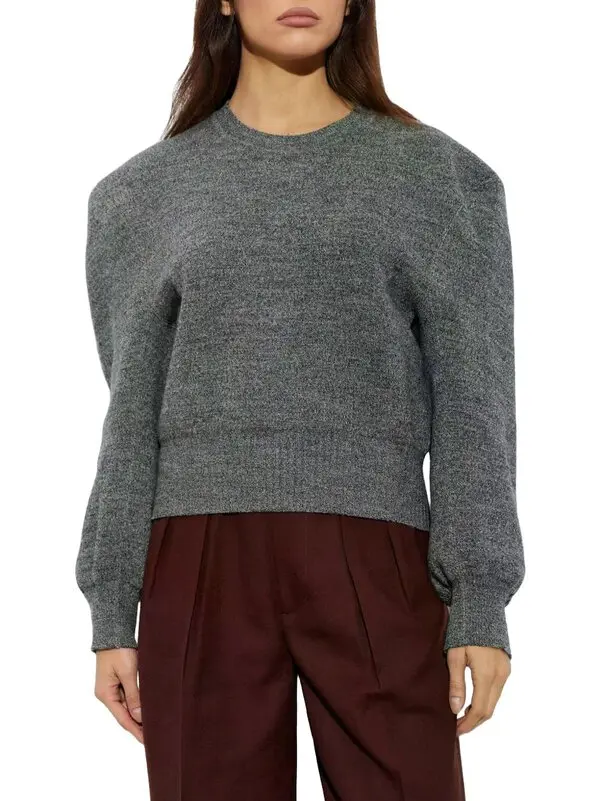 Issey Miyake Handsome Knit Round-neck Puff-sleeve Sweater - Grey