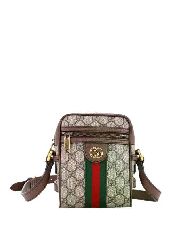 Gucci Ophidia Messenger Bag Gg Coated Canvas Mini Crossbody Bag - Brown
