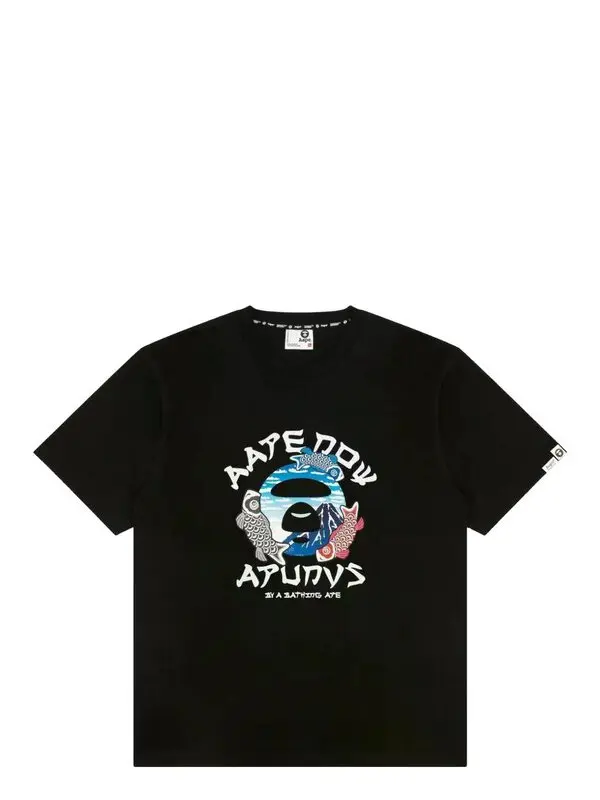 AAPE BY *A BATHING APE Moonface Koi Fish Graphic T-shirt - Black