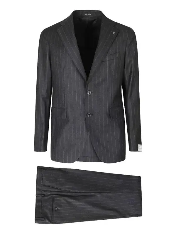Tagliatore Pinstripe-pattern Wool Suit - Grey