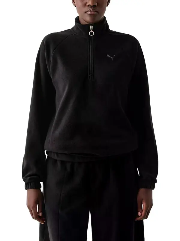 PUMA Her Winterised Half-zip Crew Sweatshirt - Black