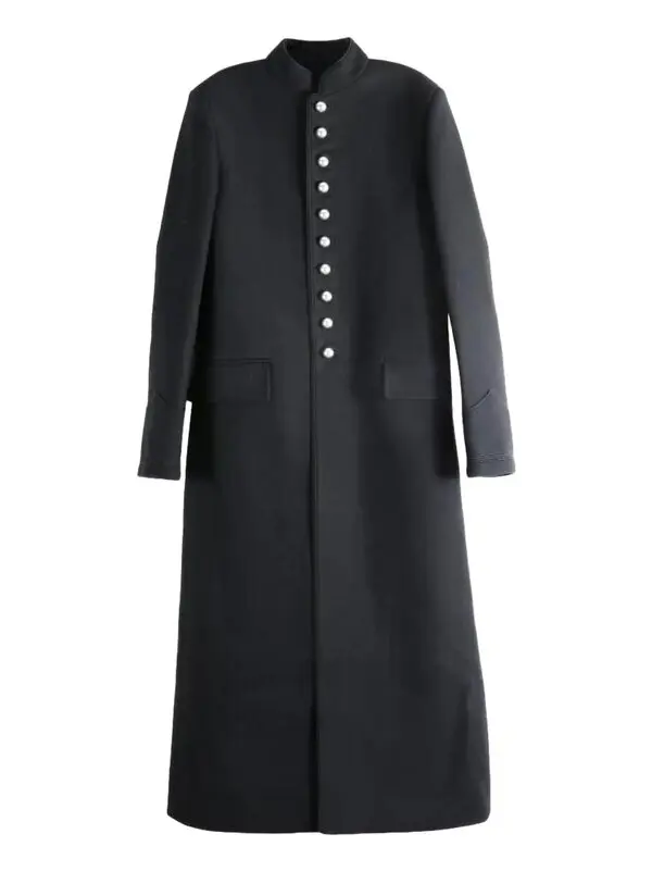 ANN DEMEULEMEESTER Alma Button-up Stand-collar Coat - Black
