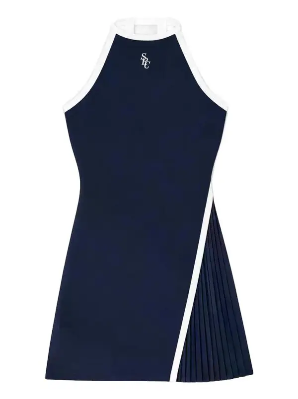 Sporty & Rich Src Slant Pleated Mini Dress - Blue