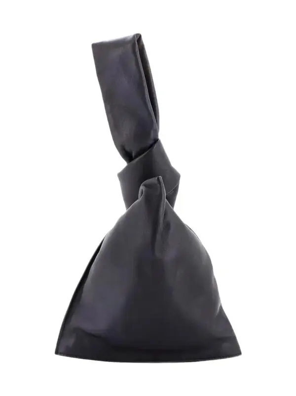 Bottega Veneta Bv Twist Bag Leather Mini Clutch Bag - Black