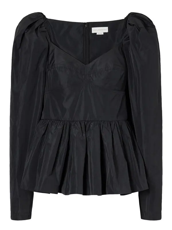Stella McCartney Peplum Taffeta Blouse - Black