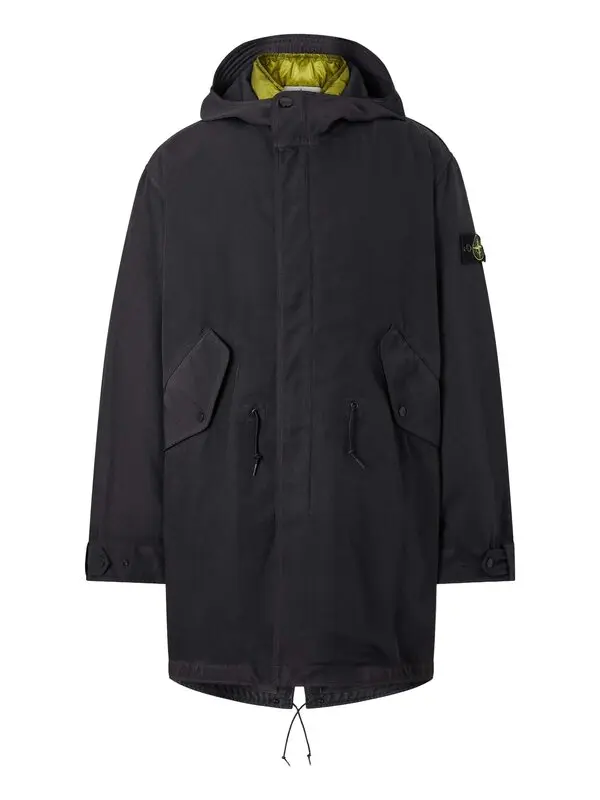 Stone Island Hooded Layered Garment-dyed Shell-tc Parka - Gray