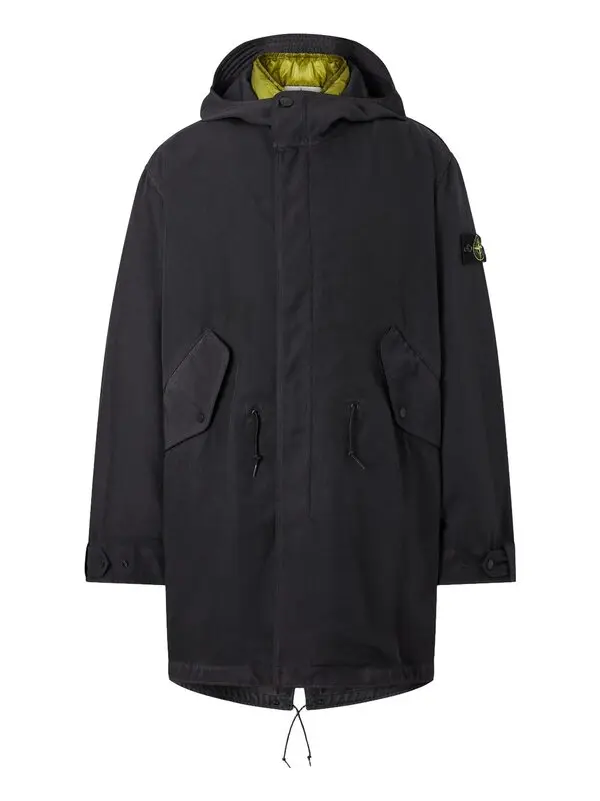 Stone Island Hooded Layered Garment-dyed Shell-tc Parka - Gray