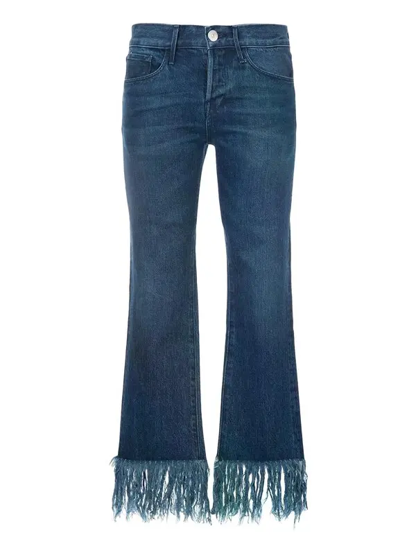 3x1 Fringed Slim-fit Jeans - Blue
