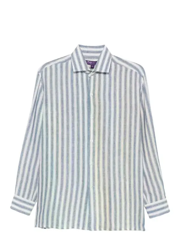 Ralph Lauren Stripe-print Linen Shirt - Blue