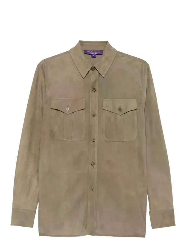 Ralph Lauren Suede Button-front Shirt - Neutrals