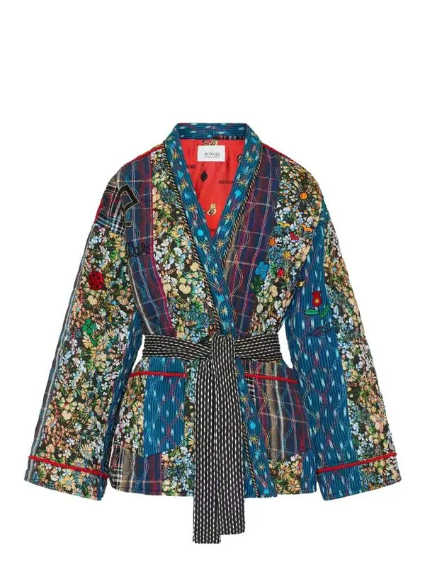 MONOKI El Paso Daisy Patchwork Kimono - Black