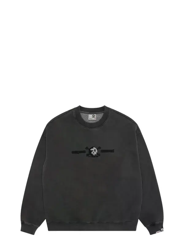 AAPE BY *A BATHING APE Erased Embroidered-logo Sweatshirt - Black