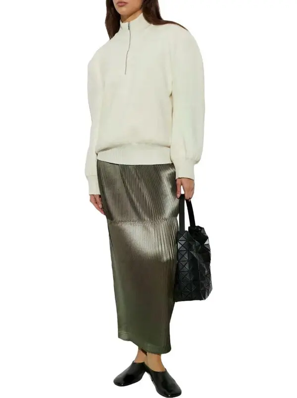 Issey Miyake Quarter-zip Turtleneck Sweater - Neutrals