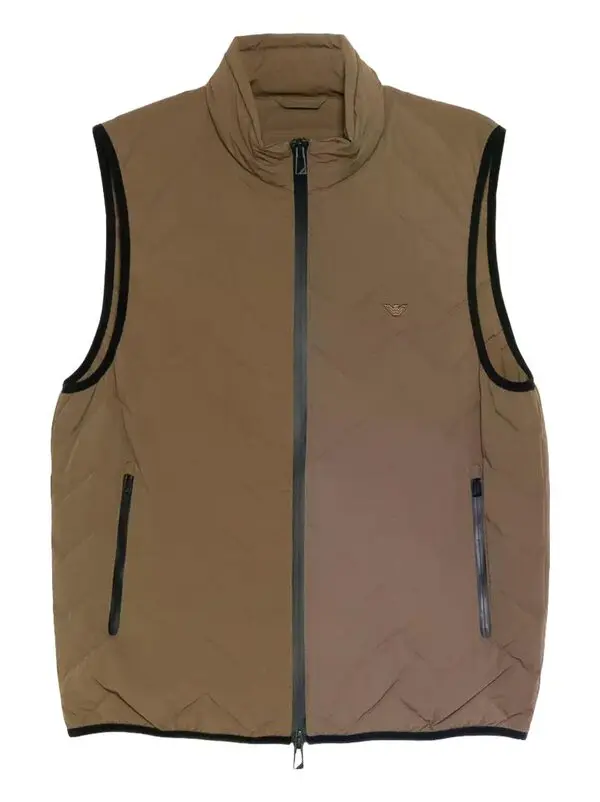 Emporio Armani Chevron Quilt Essential Gilet - Green