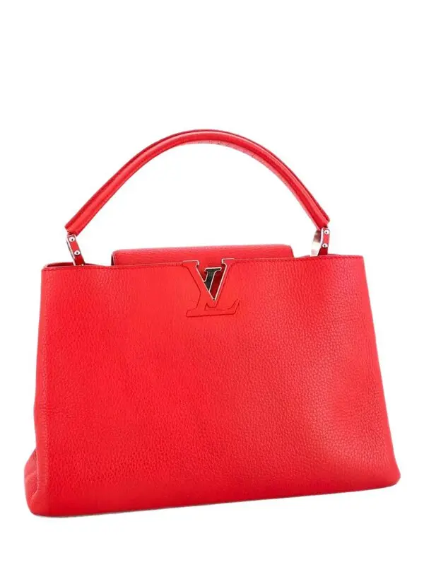 LOUIS VUITTON Capucines Bag Leather Mm Satchel - Red