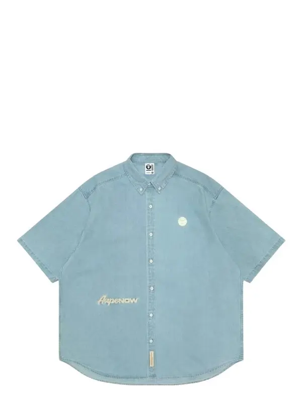 AAPE BY *A BATHING APE Aapenow Logo-patch Short-sleeve Shirt - Blue