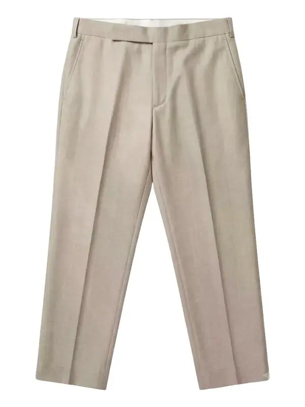 LARDINI Pressed-crease Tailored Trousers - Neutrals