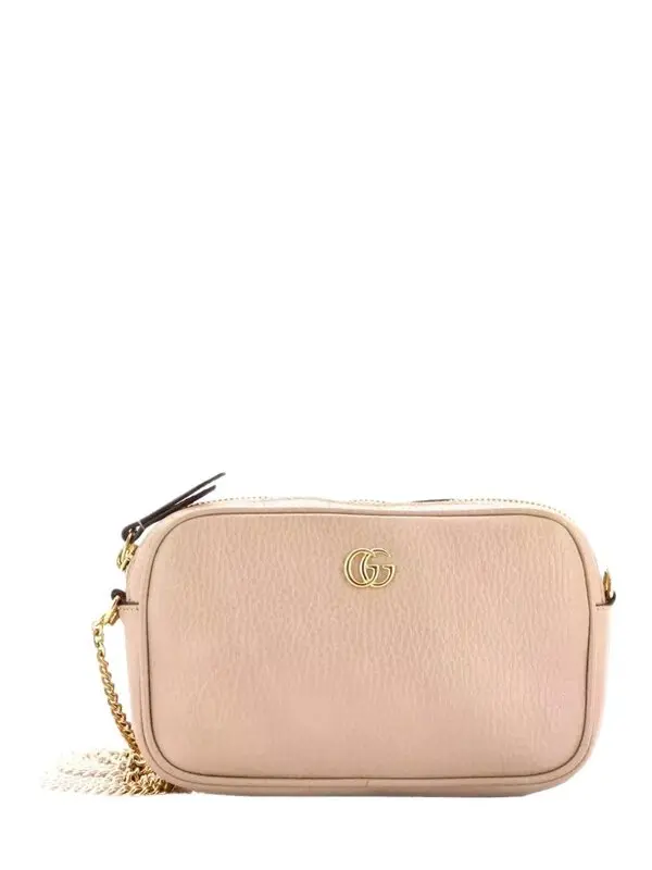 Gucci Gg Marmont Camera Bag Leather Mini Crossbody Bag - Neutrals