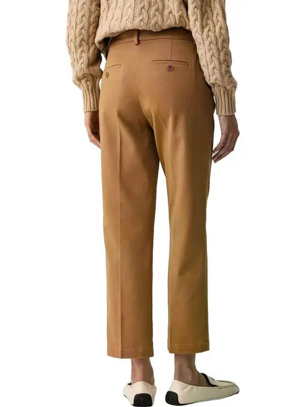 Sisley Pressed-crease Straight-leg Trousers - Brown