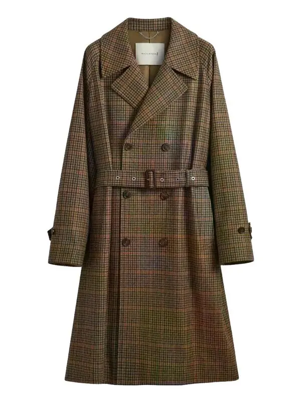 Mackintosh Alston Double-breasted Check Coat - Brown
