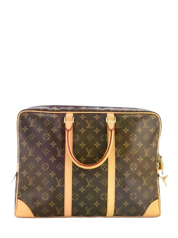 LOUIS VUITTON Porte-documents Voyage Briefcase Monogram Canvas Business Bag - Brown