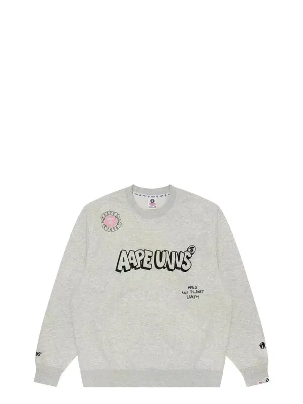 AAPE BY *A BATHING APE Moonface Graphic-print Sweatshirt - Grey