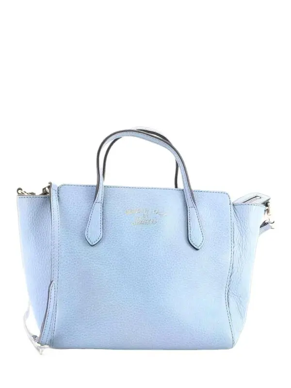 Gucci Swing Tote Leather Mini Crossbody Bag - Blue
