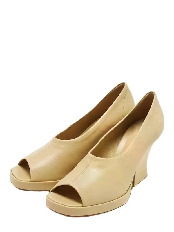Bottega Veneta Open-toe Block-heel Pumps - Neutrals