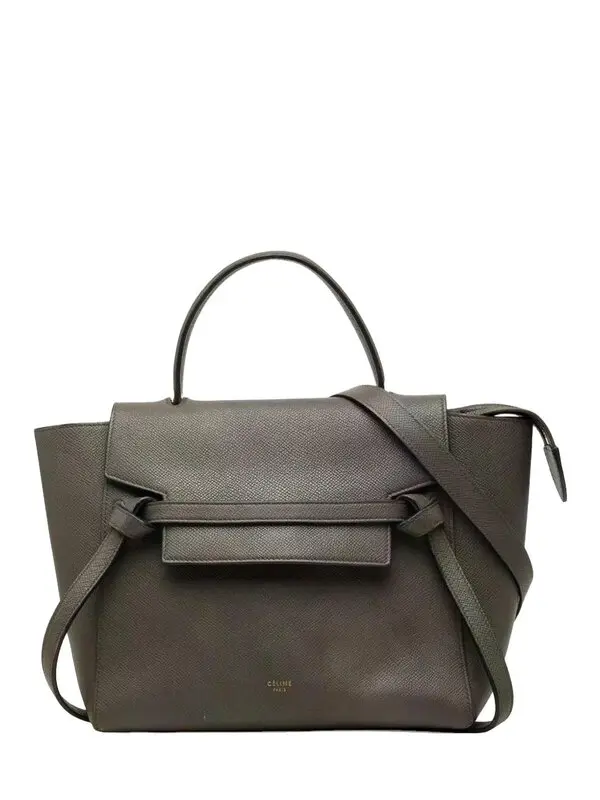 Celine 2017 Micro Grained Calfskin Belt Bag Satchel - Grey