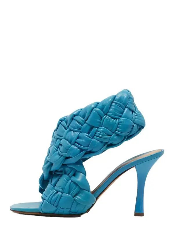 Bottega Veneta The Bold Intrecciato Leather Sandals - Blue