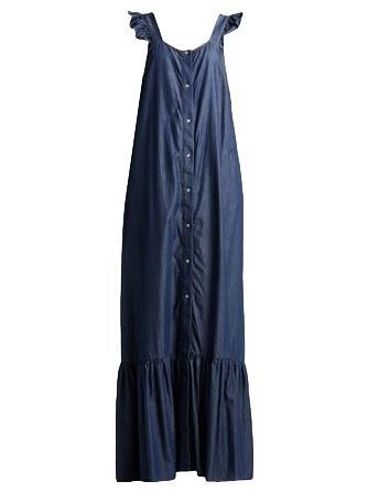 JACOB COHЁN Maxi Dress Size Cotton - Blue