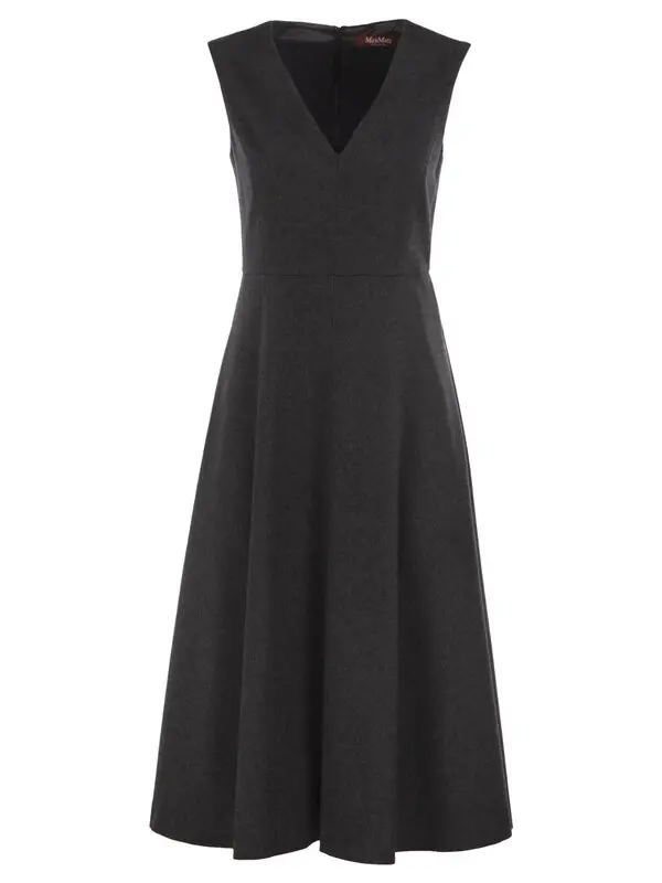 Max Mara Mstcurva V-neck Midi Dress - Gray