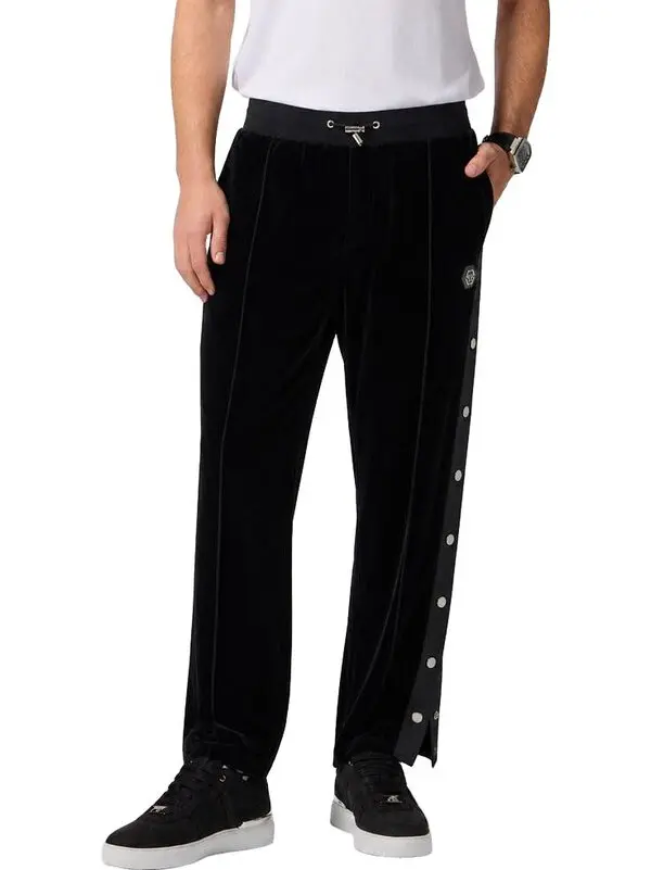 Philipp Plein Chenille Tracksuit Pants Buttons - Black