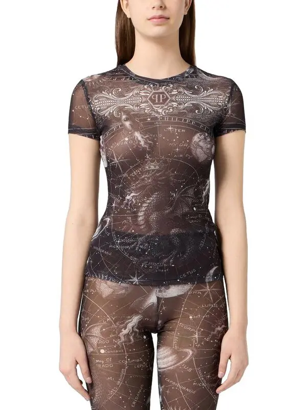 Philipp Plein Tulle Sexy Pure Fit T-shirt Zodiac - Black