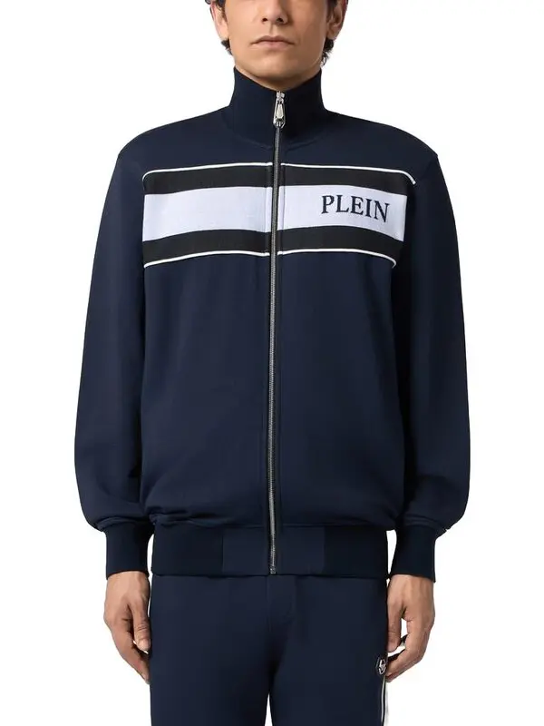 Philipp Plein Tracksuit Jacket Logo Stripe - Navy