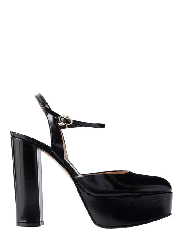 GIANVITO ROSSI 85 Patent Leather Platform Pumps - Black